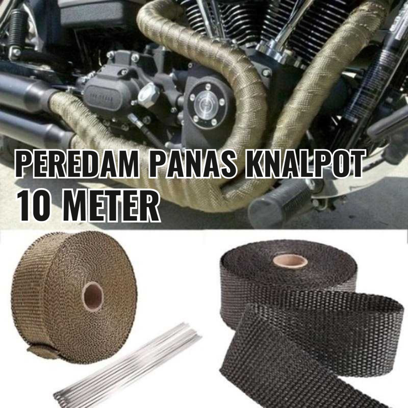 Jual 10 Meter Lakban Peredam Panas Knalpot Motor Exhaust Wrap | Shopee ...
