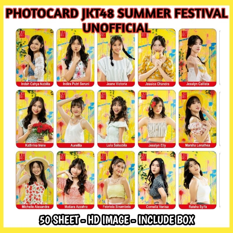 Jual PHOTOCARD JKT48 SUMMER FESTIVAL 50 PCS (TEBAL) | Shopee Indonesia