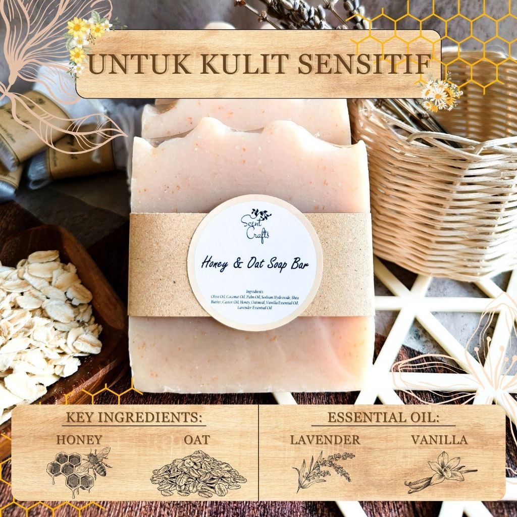 Jual Honey & Oat Soap Bar - Sabun Madu & Oat - Scent Crafts - Handmade ...