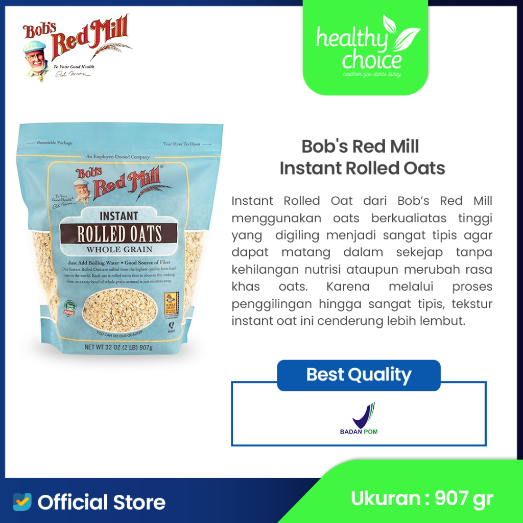Jual Bob's Red Mill Instant Rolled Oats 907 gr | Shopee Indonesia
