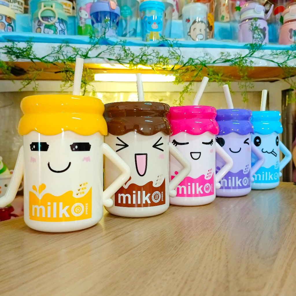Jual Gelas Minum Anak Lucu Melamin Karakter Milko 450ml | Shopee Indonesia