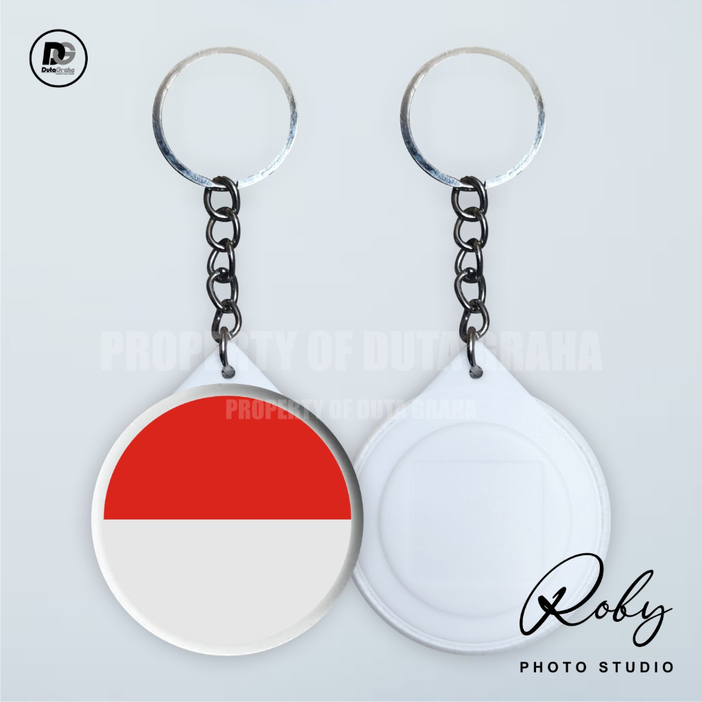 Jual [KEYRING PRESS] BENDERA INDONESIA Gantungan Kunci Keychain ...
