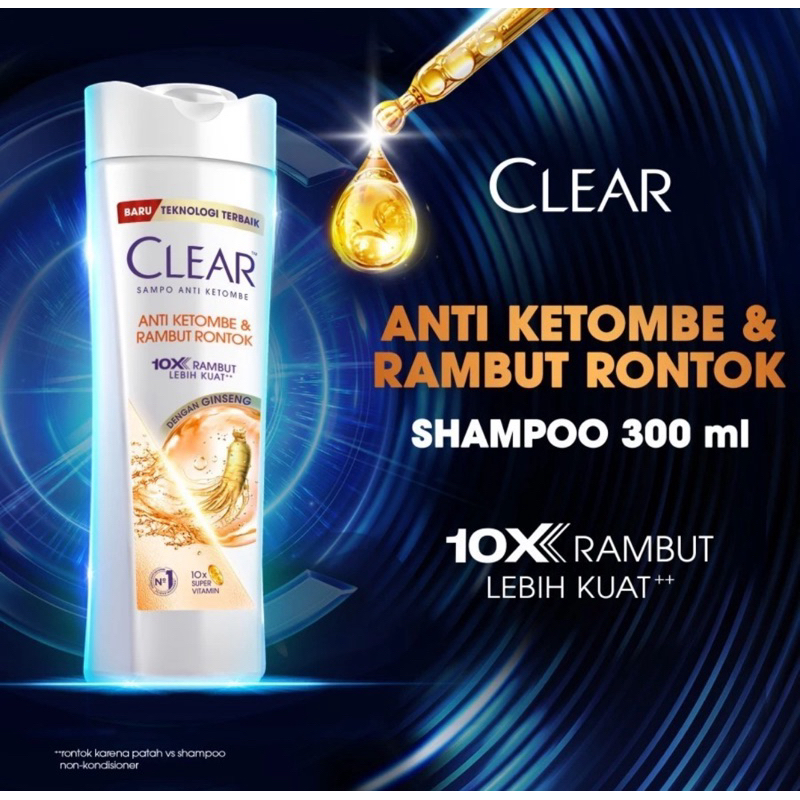 Jual CLEAR Shampoo Anti Ketombe & Rambut Rontok 300ml | Shopee Indonesia