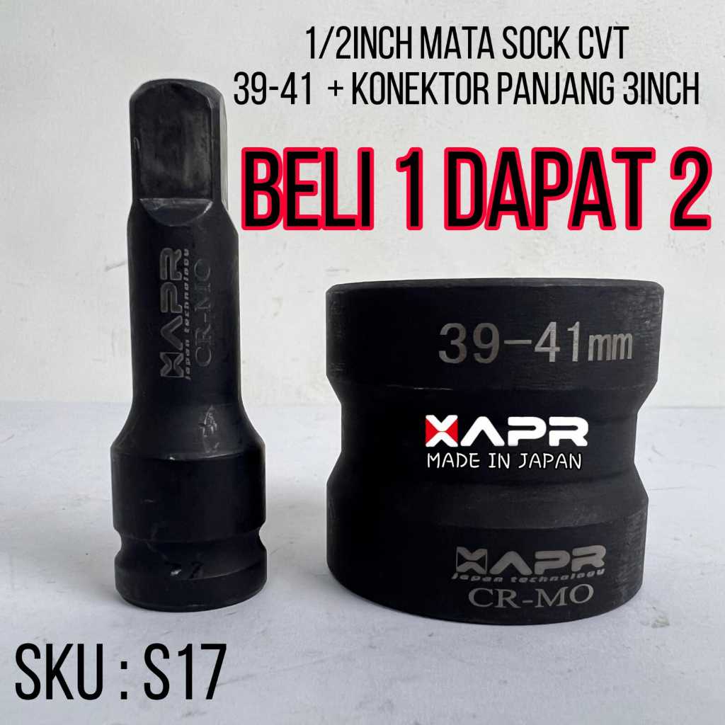 Jual APR MATA SOCKET CVT 39MM 41MM KUNCI SET BONUS KONEKTOR 3 INCH ...