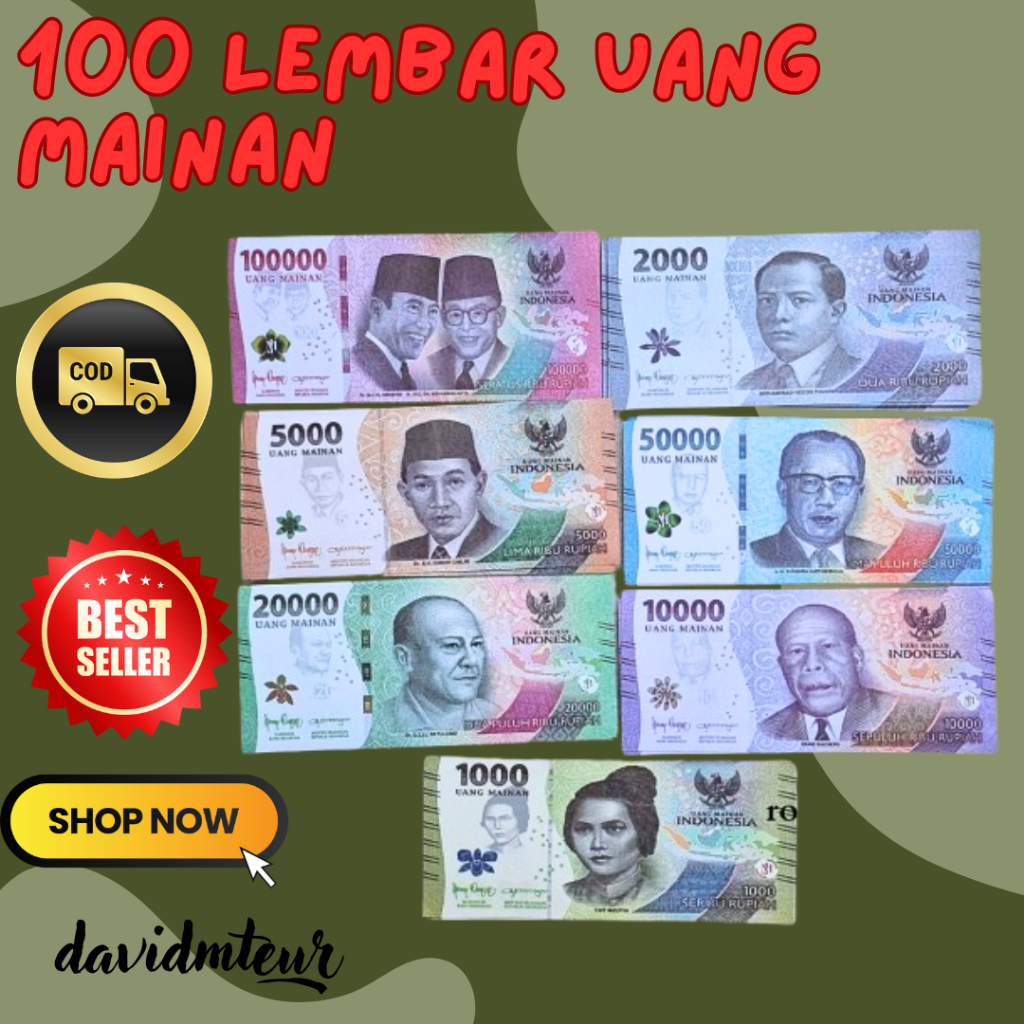 Jual 100 Lembar Uang Mainan Uang Mahar Edisi Terbaru / replika uang ...