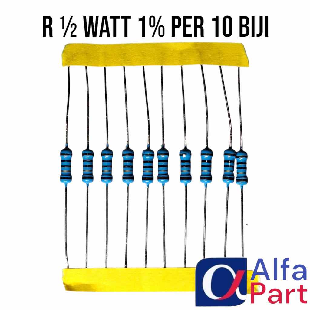 Jual RESISTOR SETENGAH WATT 1 % METAL FILM 1 OHM-1K PER 10 PCS | Shopee Indonesia