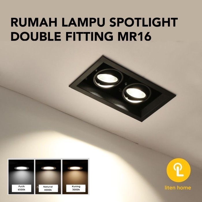 Jual Rumah Lampu Downlight Halogen Double Fitting MR16 LED 7w 7 watt Tusuk | Shopee Indonesia