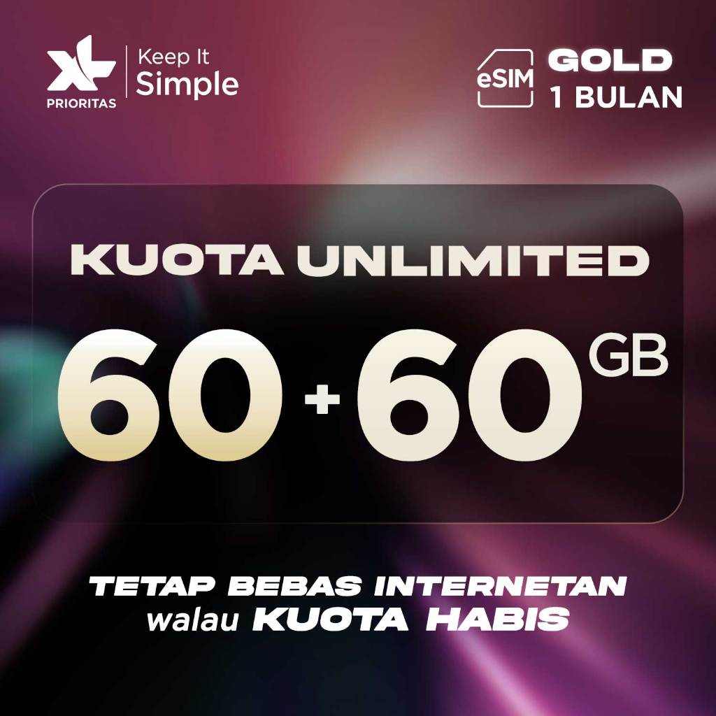 Jual BARU! eSIM XL PRIORITAS Gold Unlimited FUP 70GB/bln | Shopee Indonesia
