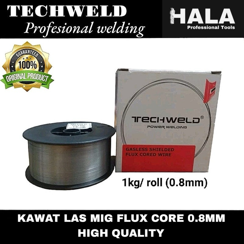 Jual TECHWELD - KAWAT LAS MIG FLUX CORE 0.8mm - 1KG/ROLL - HIGH QUALITY | Shopee Indonesia