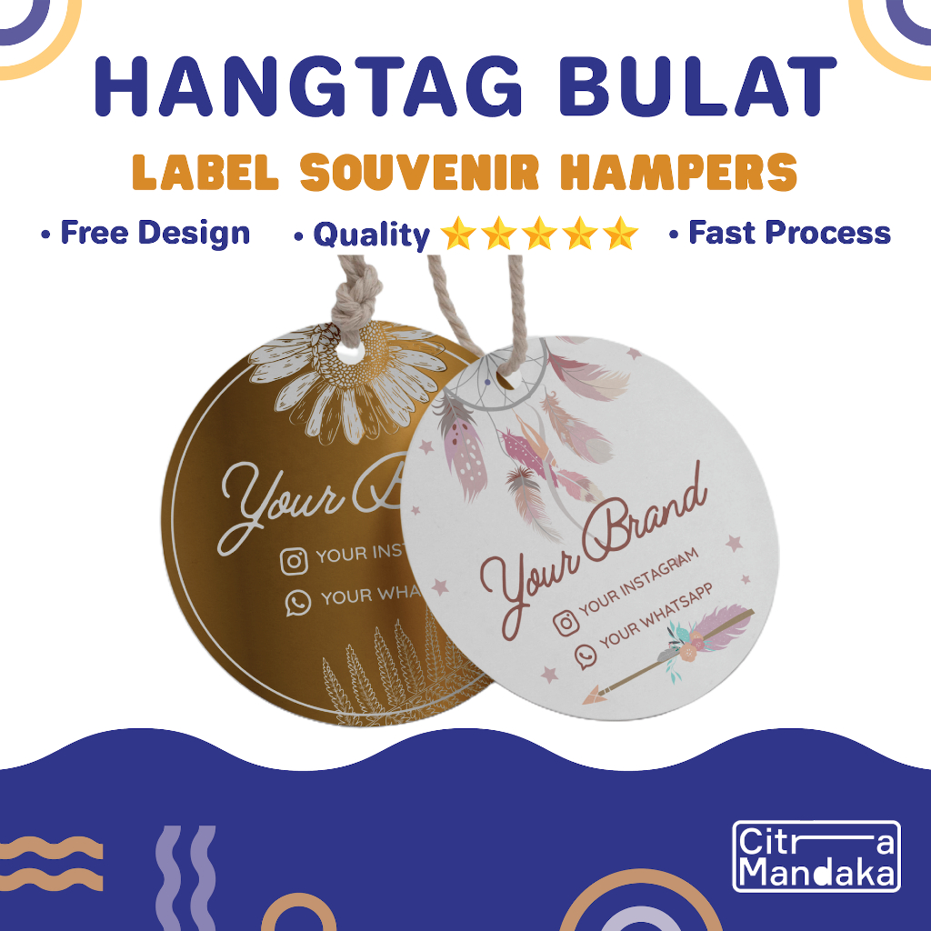 Jual Hang Tag Custom Cutting Bulat 1 Sisi | Cetak Label Merk Baju | Tag ...