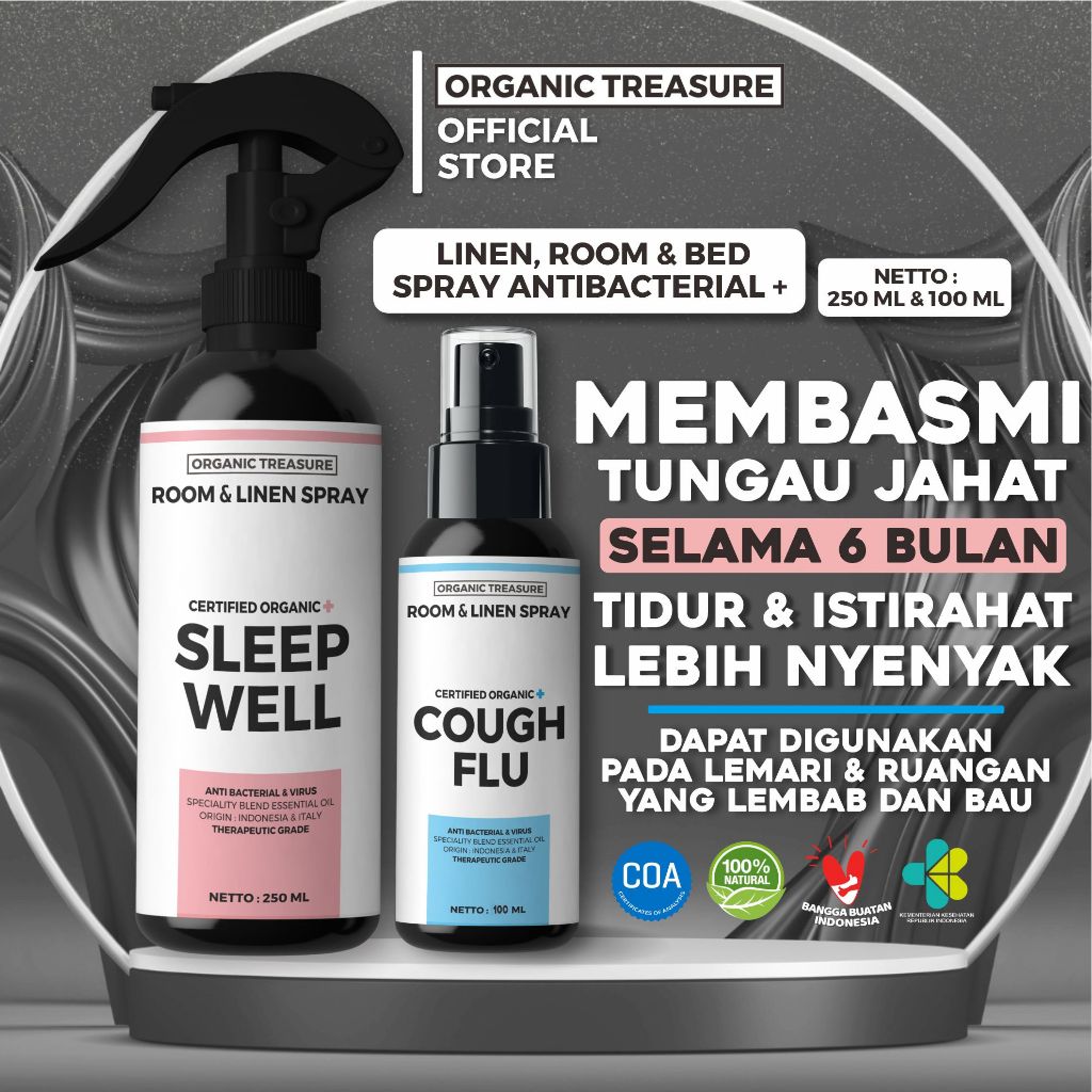 Jual ORGANIC TREASURE - Anti Tungau Premium Linen Spray, Room Spray ...