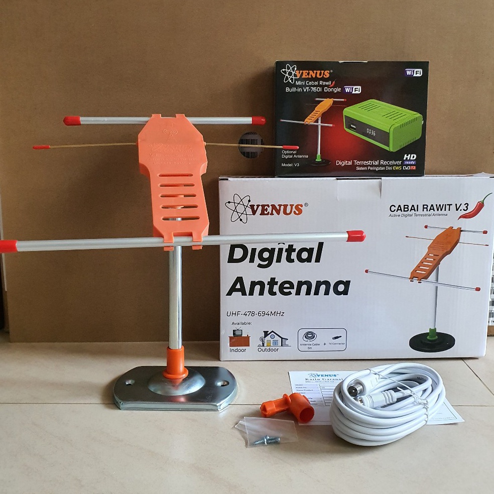 Jual Harga Murah Paket Antena Venus Cabai Rawit V3 STB DVBT2 Venus Mini ...