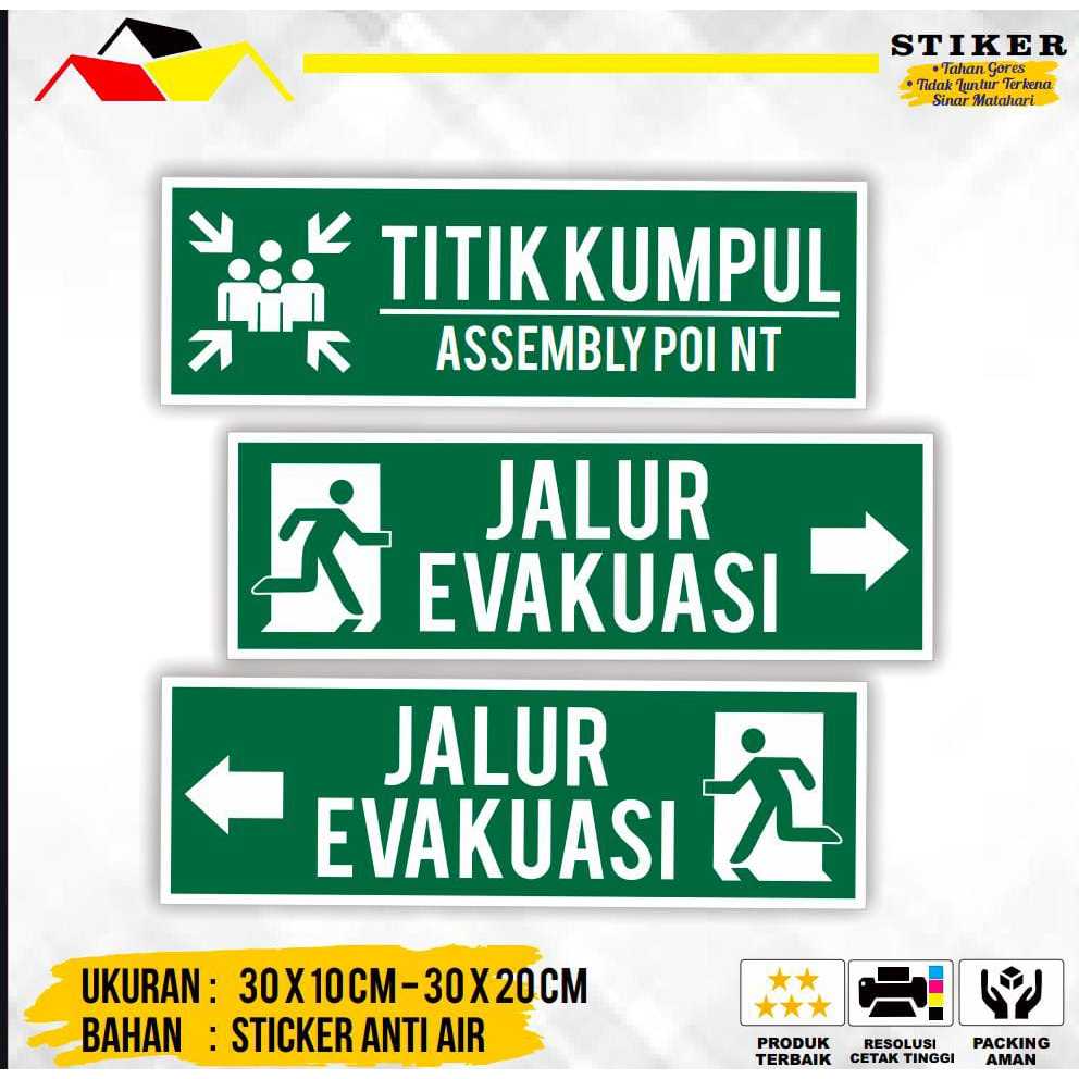 Jual Stiker Sign Jalur Evakuasi / Stiker Sign Jalur Evakuasi Akrilik ...