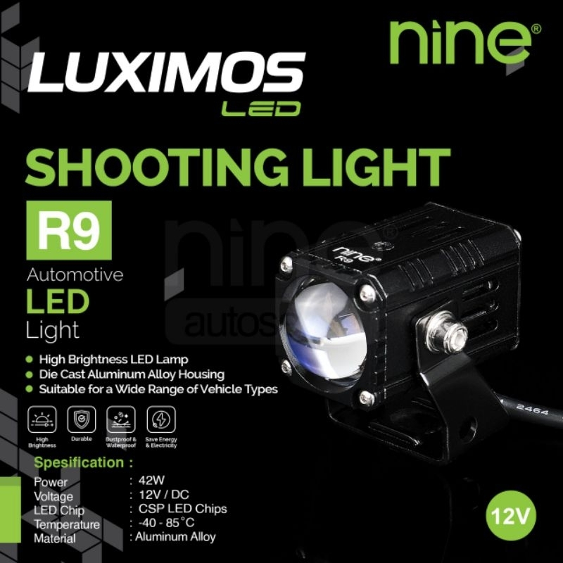 Jual NINE LUXIMOS R9 MODE KEDIP / FLASH LED SHOOTING LIGHT LAMPU SOROT ...