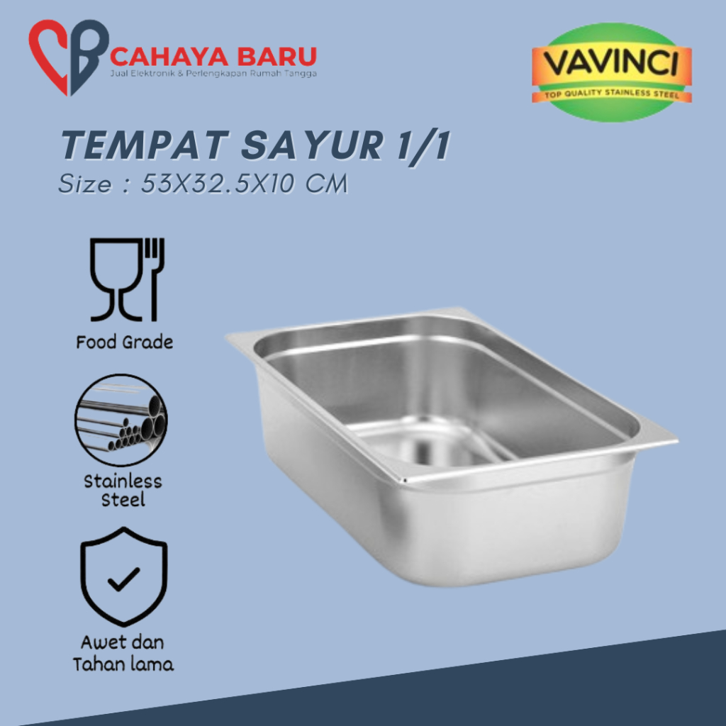 Jual VAVINCI TEMPAT SAYUR 1/1 53X32X10 CM | Shopee Indonesia
