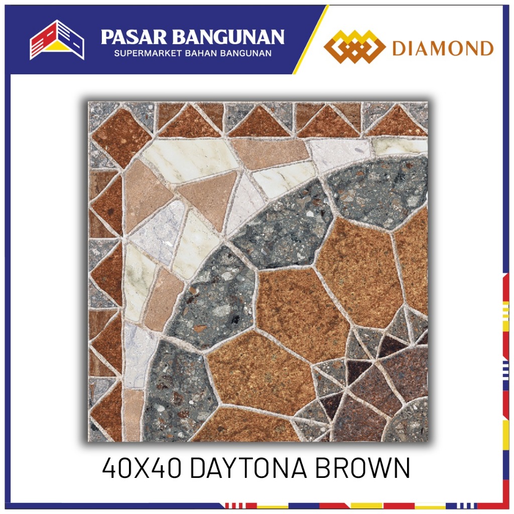Jual Keramik DIAMOND Daytona Brown 40x40 KW P | Shopee Indonesia
