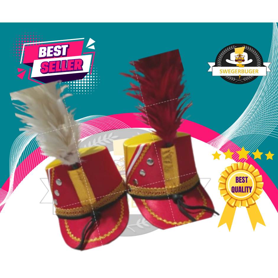 Jual topi marching band bulu hias (bisa custom warna,model dan ukuran ...