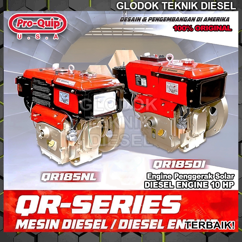 Jual Proquip Mesin Diesel 10 PK QR 185 NL Radiator Lampu 10.0 HP Engine ...