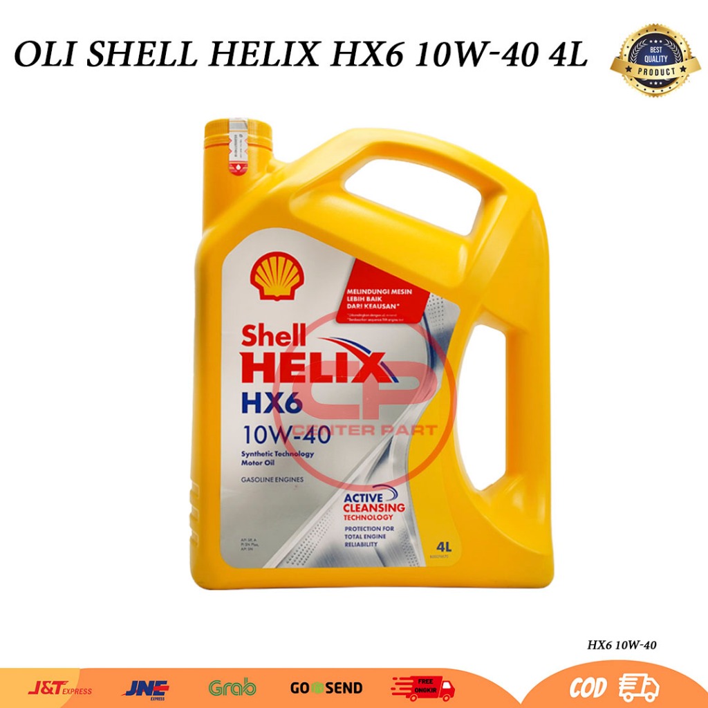 Jual Oli Shell Helix Hx6 10w-40 4 Liter 1liter 100% Original | Shopee ...