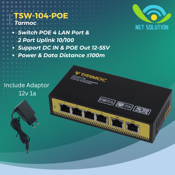 Jual Tarmoc TSW-104-POE | Switch POE 12V 24V 48V IP Camera CCTV ...