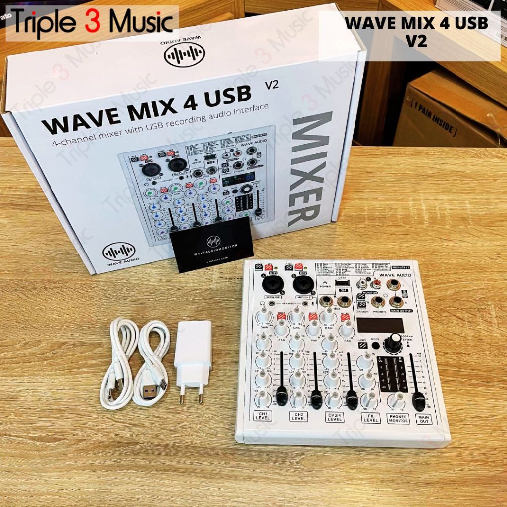 Jual WAVE MIX4USB MIX 4 USB V2 mixer audio USB soundcard Monitor Drummer | Shopee Indonesia