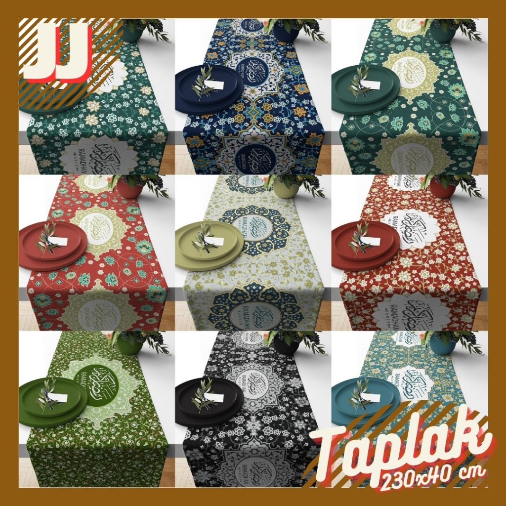 Jual TABLE RUNNER TAPLAK MEJA PRINT MOTIF IDUL FITRI RAMADAN LEBARAN ...