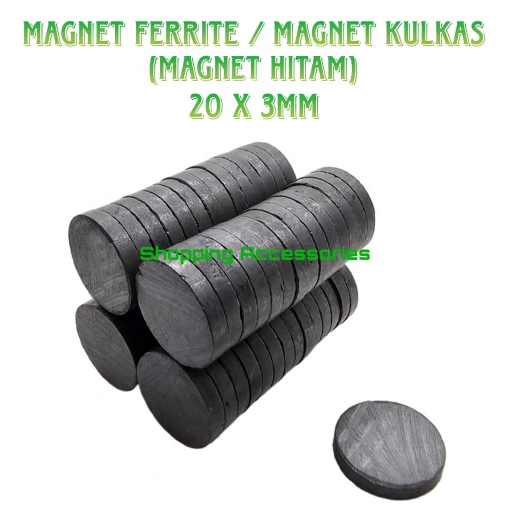 Jual Magnet Kulkas Ukuran 20x3mm Magnet HITAM Magnet FERRITE -1pcs ...