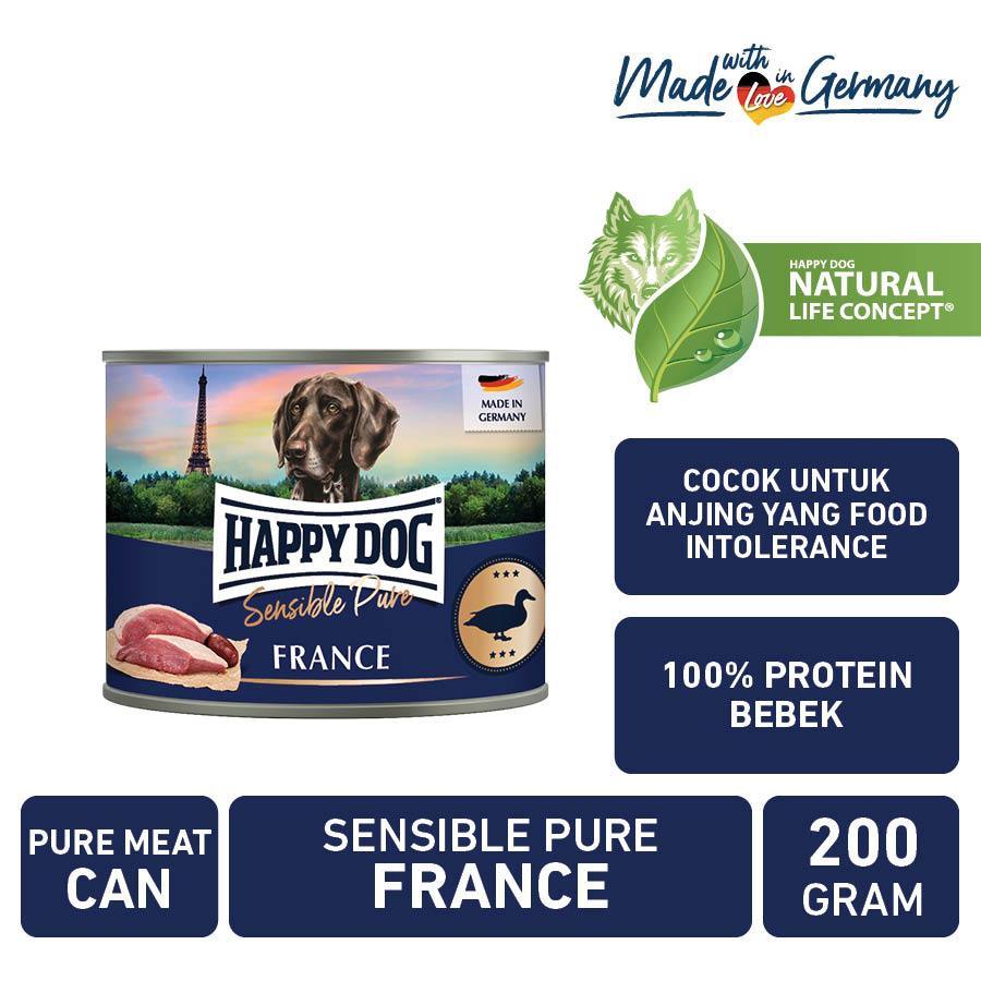 Jual Happy Dog Can Sensible Pure France Duck 200gr Makanan Basah Anjing ...