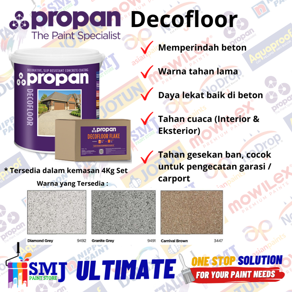 Jual Cat Tekstur Lantai Beton Garasi anti slip PROPAN DECOFLOOR Diamond ...