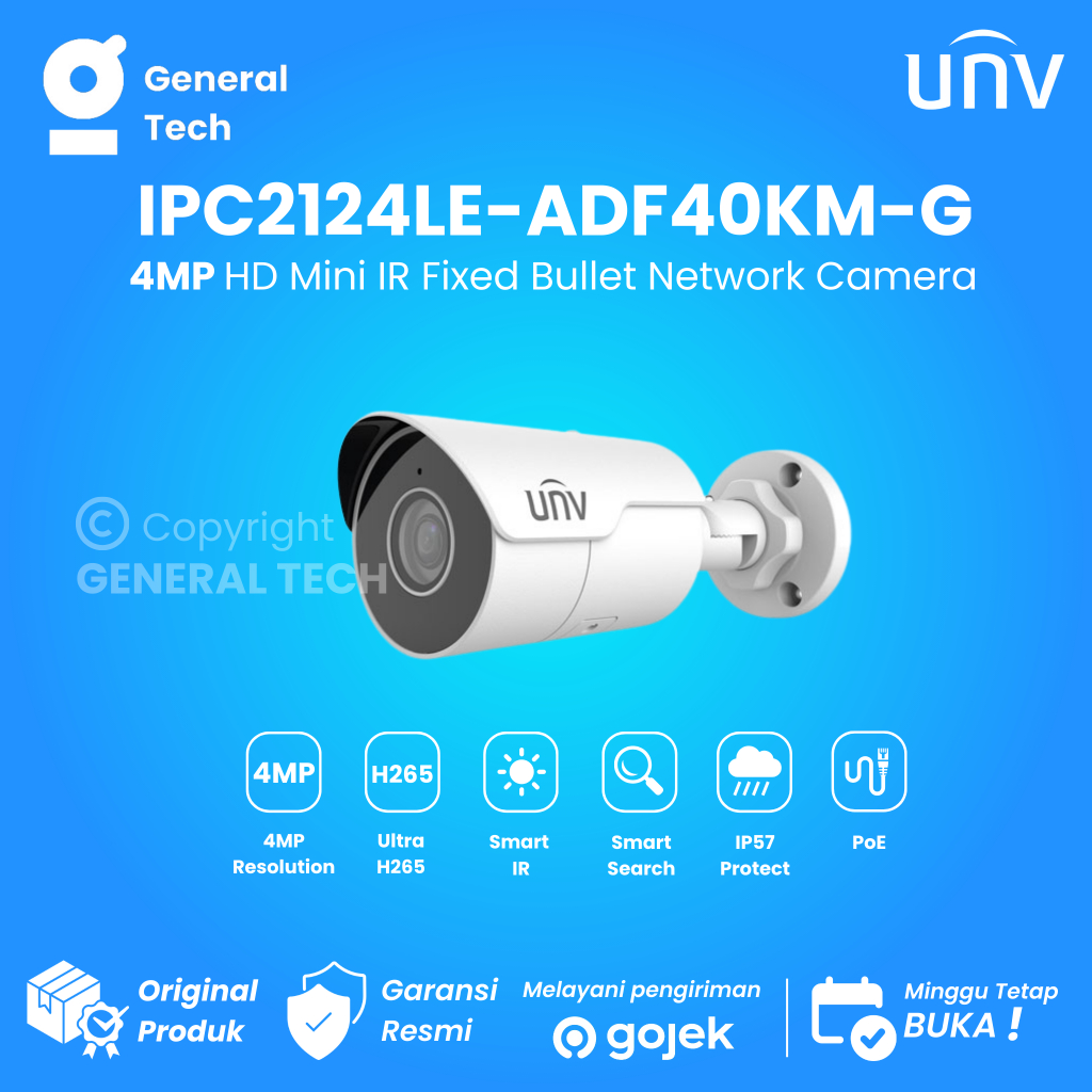 Jual Uniview IPC2124LE-ADF40KM-G 4MP HD Mini IR Fixed Bullet Network Camera | Shopee Indonesia