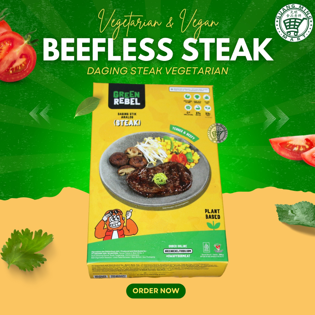 Jual Green Rebel Beefless Steak | Daging Steak Vegan | 200 gr | Shopee ...