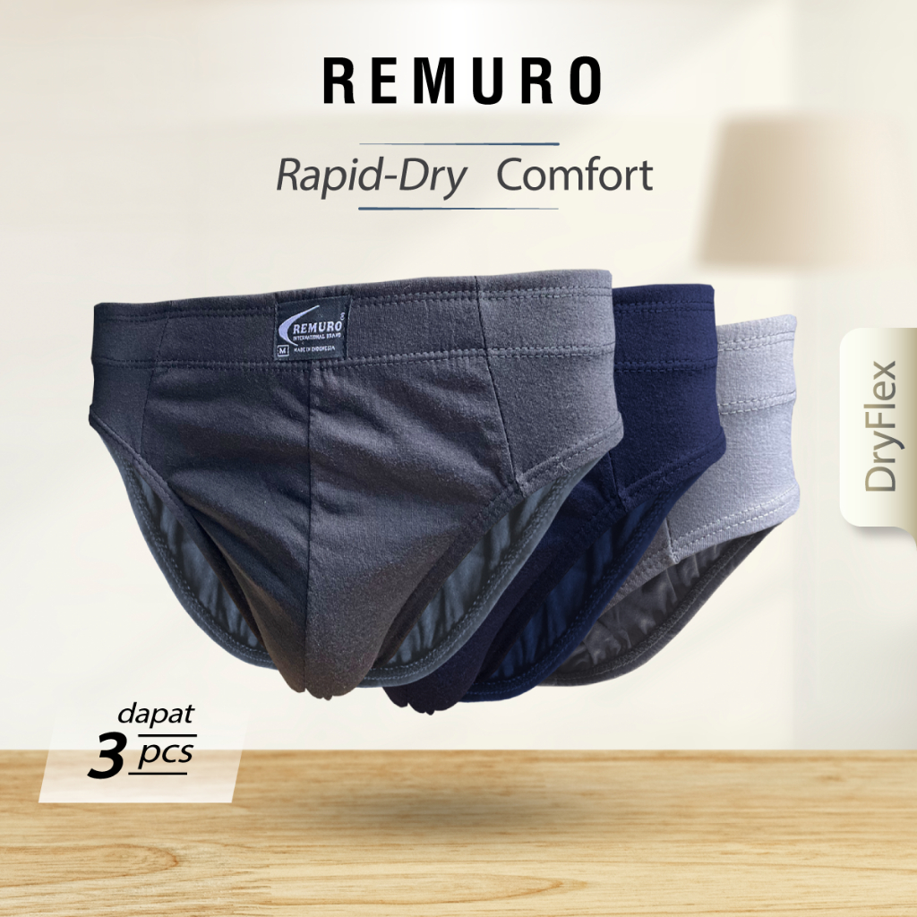 Jual REMURO DryFlex Komfort [3 PCS] - Celana Dalam Pria Basic Brief ...