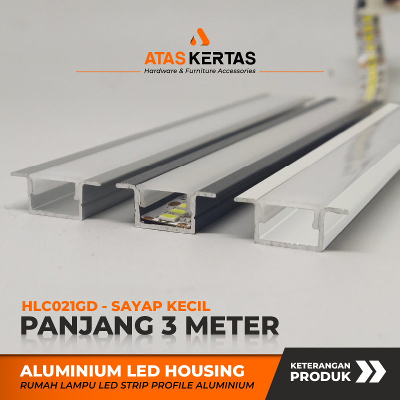 Jual Housing Led Strip 3M Sayap Slim Aluminium | Kap Rumah Lampu Led ...