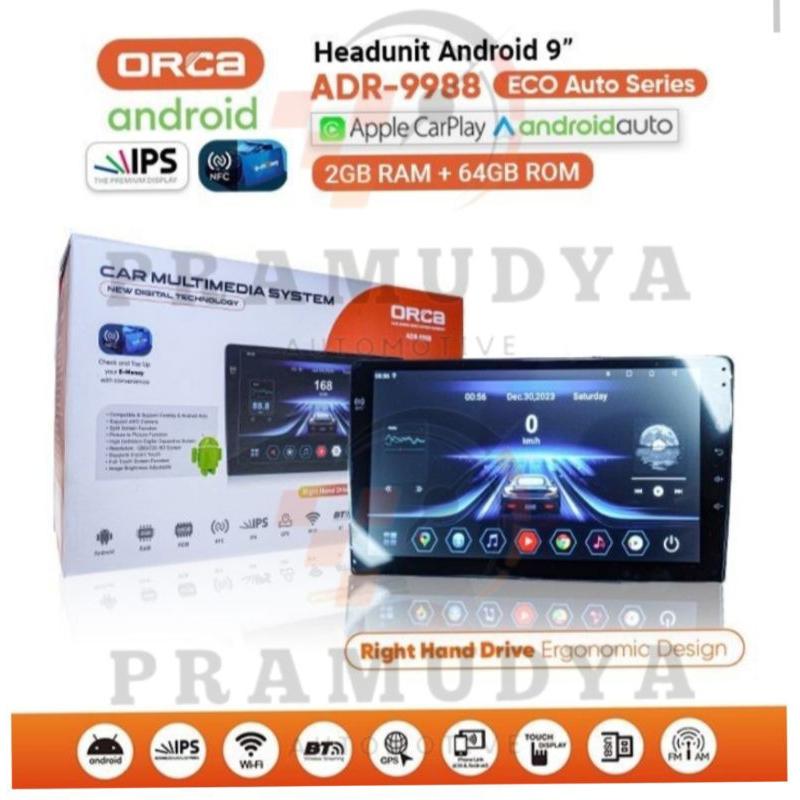 Jual Head Unit Android Orca ECO Carplay Ram 2/64 Android Auto NFC ...