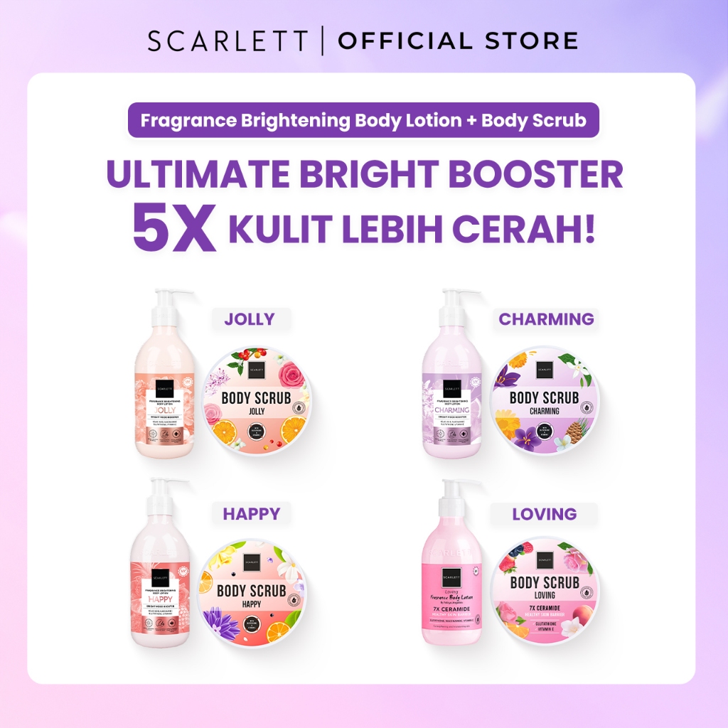 Jual Scarlett Whitening Bundle Body Lotion + Body Scrub ( Jolly ...