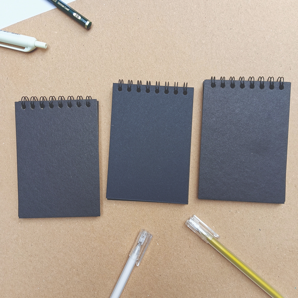 Jual NOTEBOOK BLACK PAPER/SKETCHBOOK BALACK PAPER/NOTEBOOK SPIRAL ...