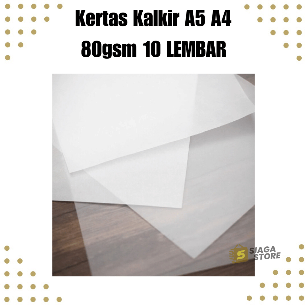 Jual Kertas Kalkir A5 A4 80gsm 10 LEMBAR Tracing Paper Afdruk Sablon ...
