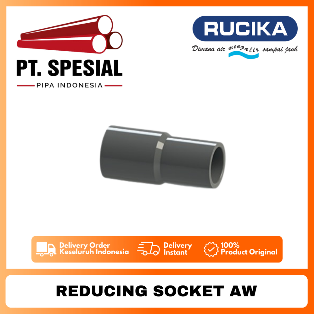Jual Vlok Sock AW 1 x 3/4 Inch PVC Rucika / Reduced Sock PVC Rucika ...