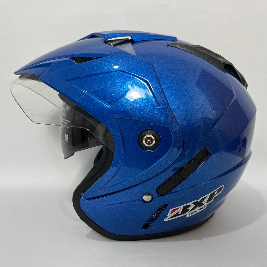 Jual Helm JP 7 Biru Glossy Polos Solid SNI Dewasa - Dua Kaca - Double ...