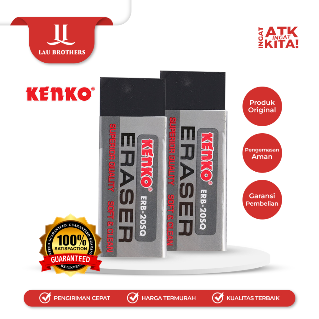 Jual KENKO PENGHAPUS HITAM/ ERASER ERB-20SQ (1PC) | Shopee Indonesia