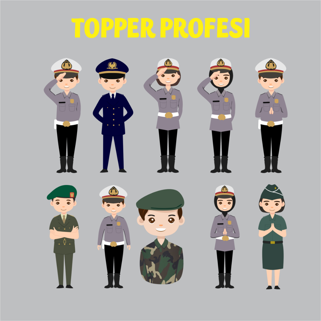 Jual TOPPER PROFESI/TOPPER POLISI/ TOPPER ABRI/HIASAN BUKET/HIASAN KUE ...