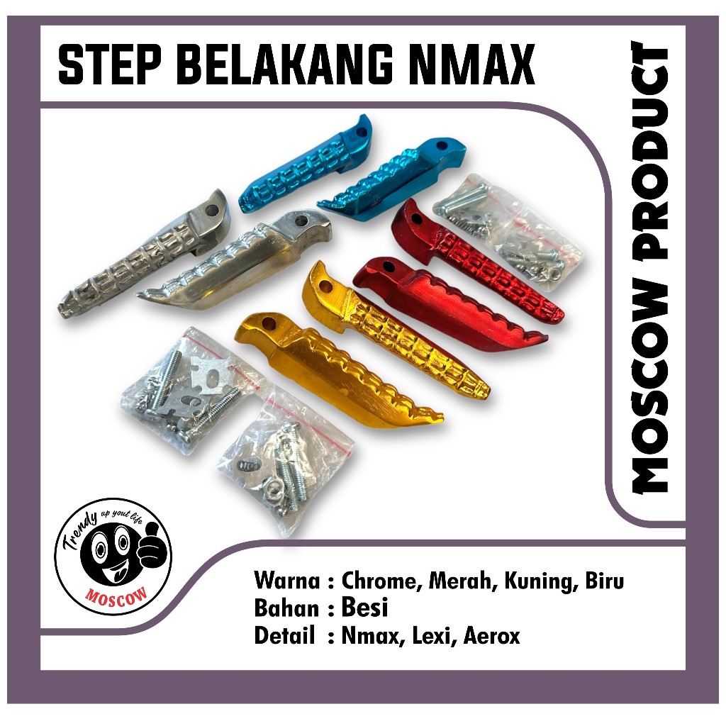 Jual FOOTSTEP INJAKAN BELAKANG YAMAHA NMAX STEP PIJAKAN KAKI CHROME ...