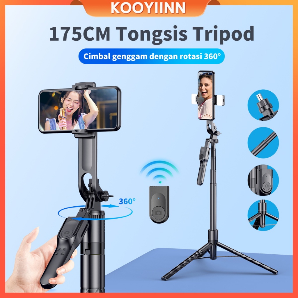 Jual KOOYIINN 175CM Tongsis Tripod Aluminium Bluetooth Remote Selfie Stick Anti Guncang Kokoh ...
