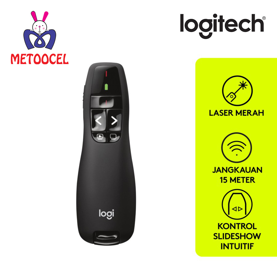 Jual Logitech R400 Wireless Presentation Remote With Laser | Shopee ...