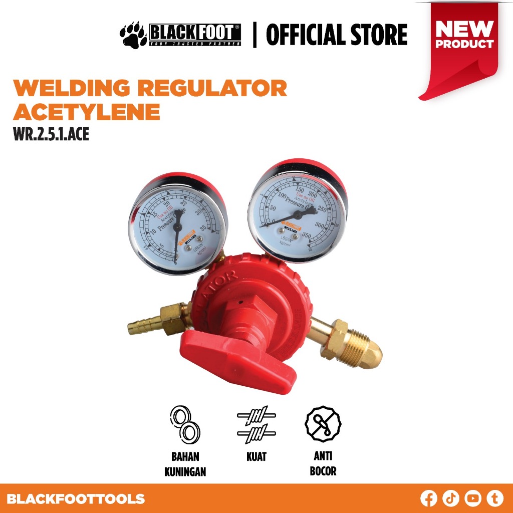 Jual Regulator Pengelasan Gas Asetilena C2H2 atau etuna Blackfoot ...