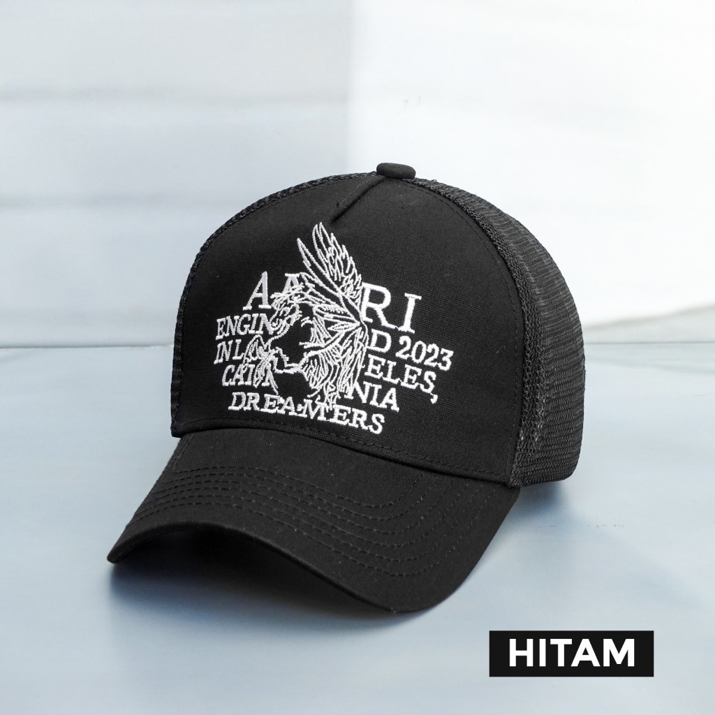 Jual AMR Topi Baseball Caps Trucker Jaring Hitam Unisex Logo Bordir Casual Keren Pria Wanita ...