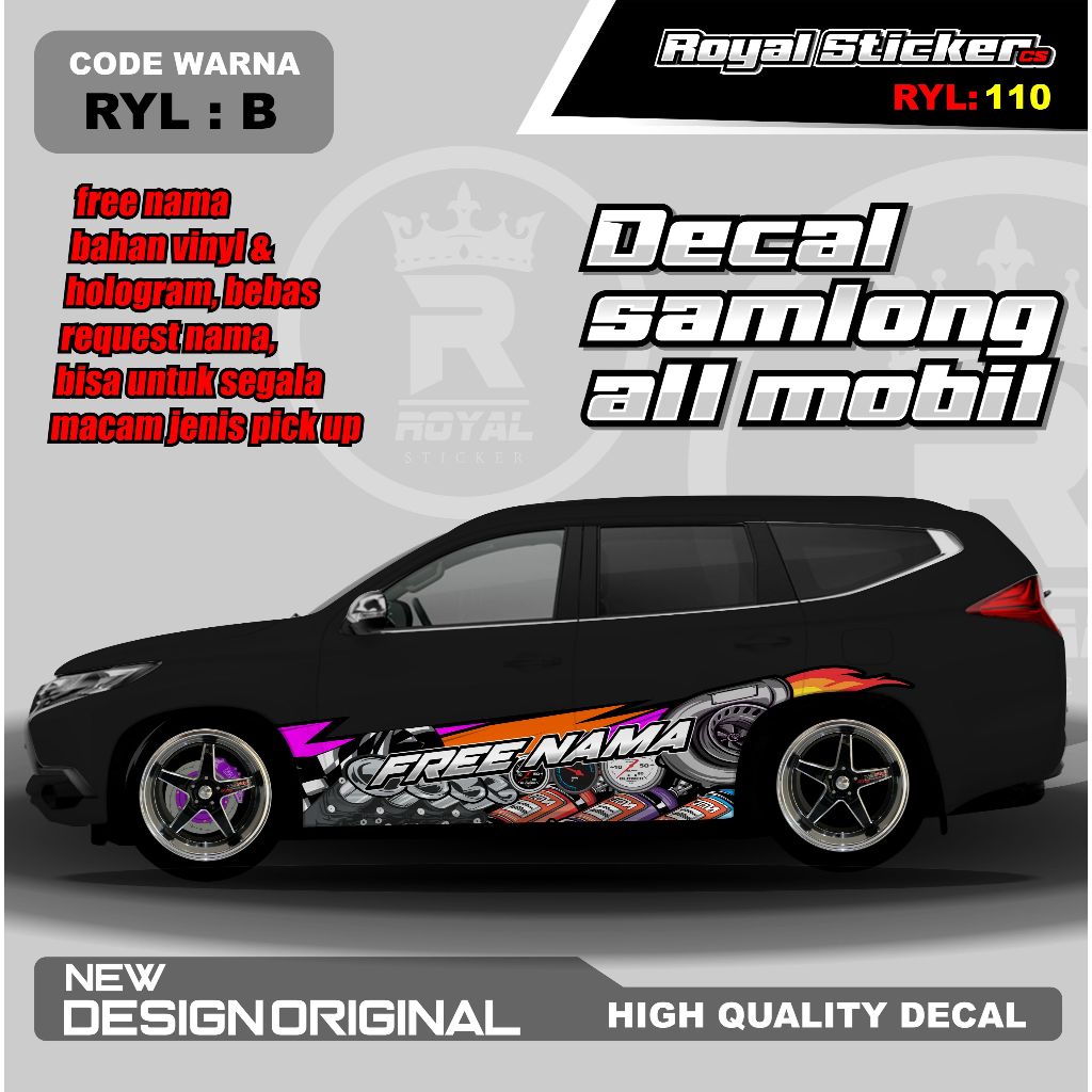 Jual RYL110-VARIASI STIKER MOBIL SPORTY PAJERO, FORTUNER NEW PANTHER ...