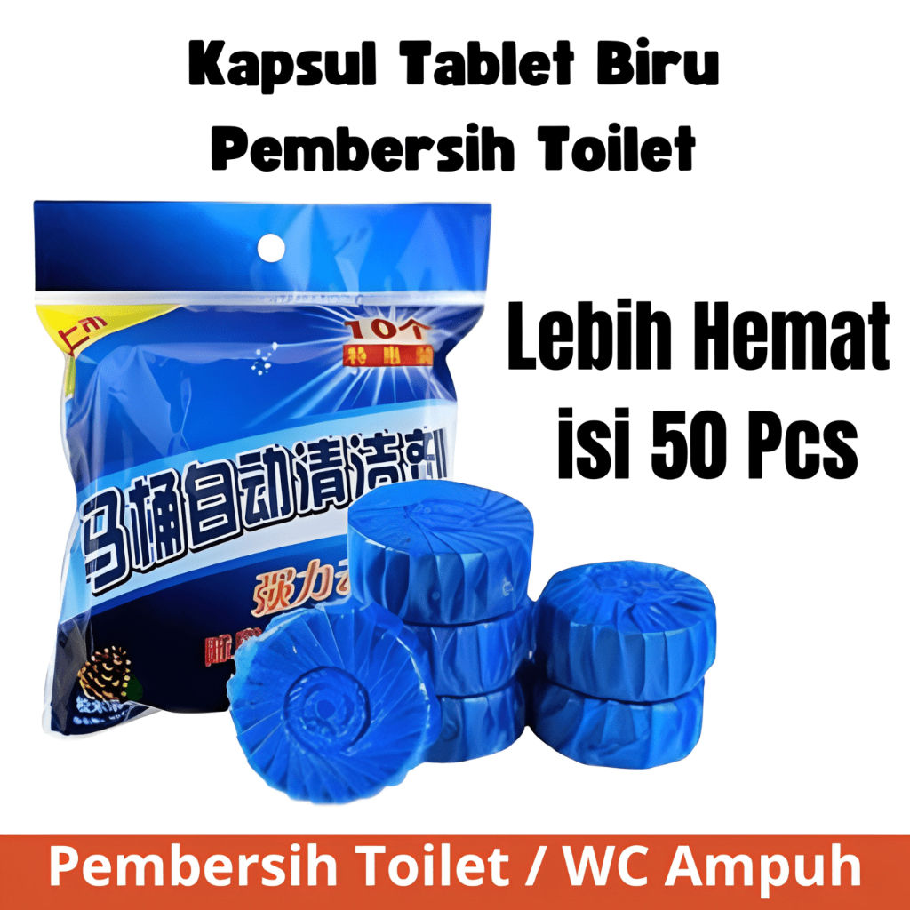 Jual Tablet Biru Pembersih Toilet/Kloset isi 50 Pcs - Tablet biru ...