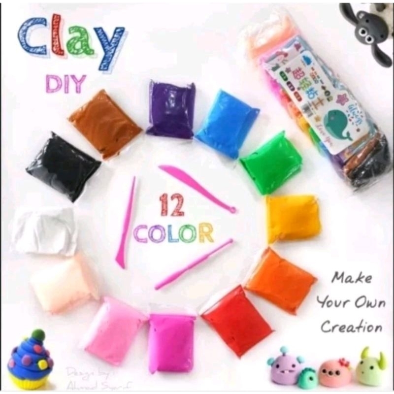Jual Clay Magic / Mainan Edukasi Clay Polymer 12 Warna | Shopee Indonesia