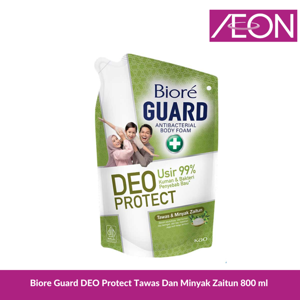 Jual Biore Body Foam Guard DEO Protect Tawas Dan Minyak Zaitun 800 ml ...
